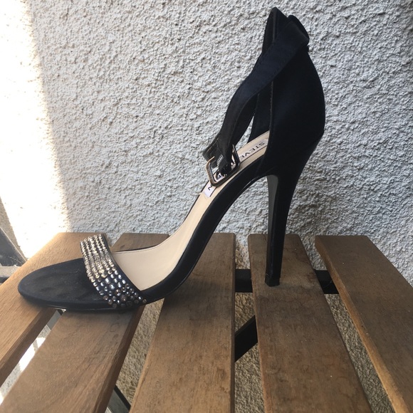Steve Madden | Shoes | Steve Madden Black Heels Ankle Strap Sandals | Poshmark